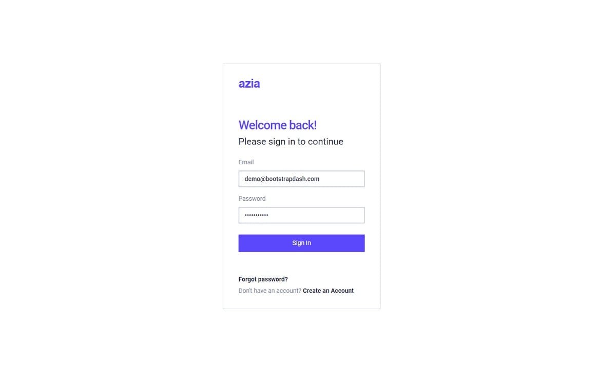 Azia Admin - Open-Source Bootstrap Template